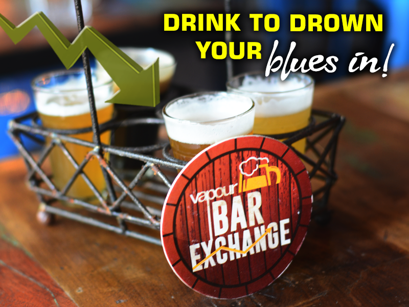Rum 20/- Whiskey 35, Vodka 35 Beer 65 Rs At Vapour Bar Gurgaon